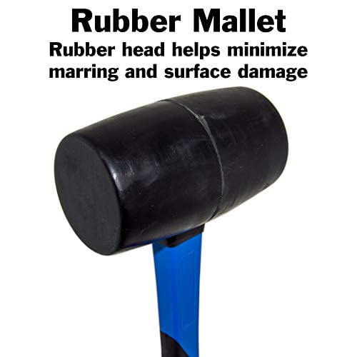5 Piece Heavy Duty Hammer Set - Includes 32oz Rubber Mallet, 3lb Sledge ...