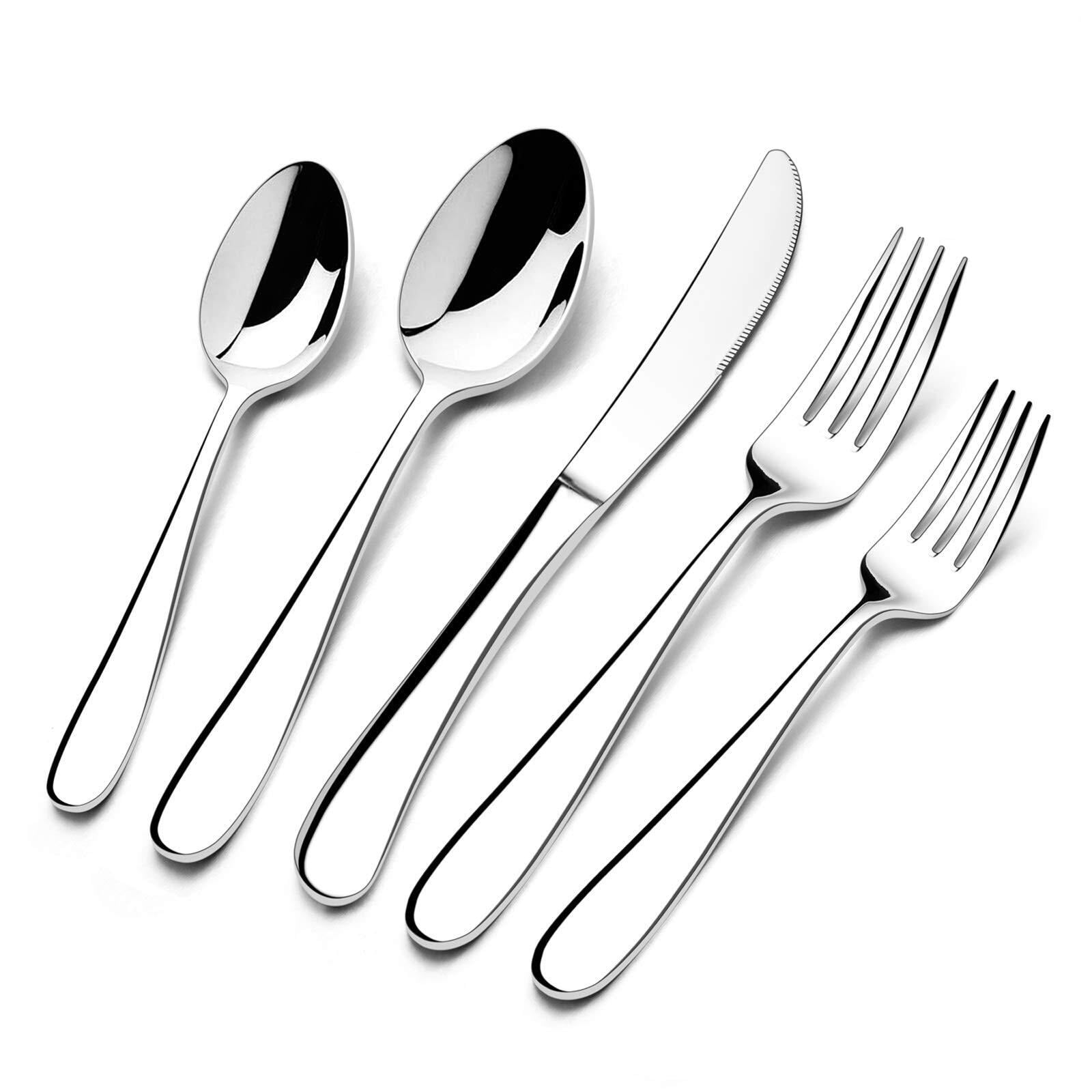 5-Piece Heavy Serving Utensils, Durable Stainless Steel Serving Spoon ...