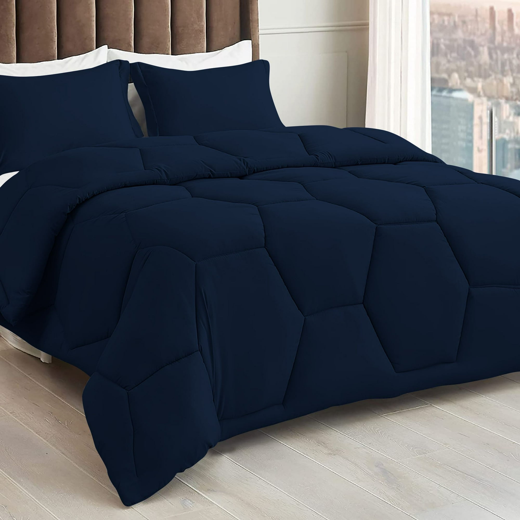 5 Piece Honeycomb Design Comforter Set, 800 TC, 100% Egyptian Cotton ...