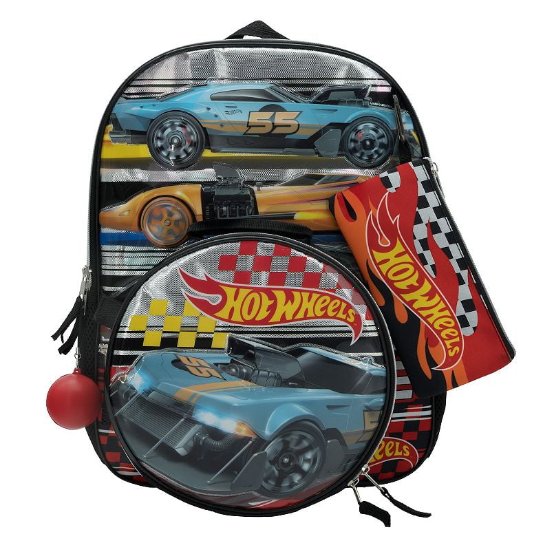 Accessory Innovations Hot Wheels Backpack & Lunch Box 5 Piece Set, Kids ...
