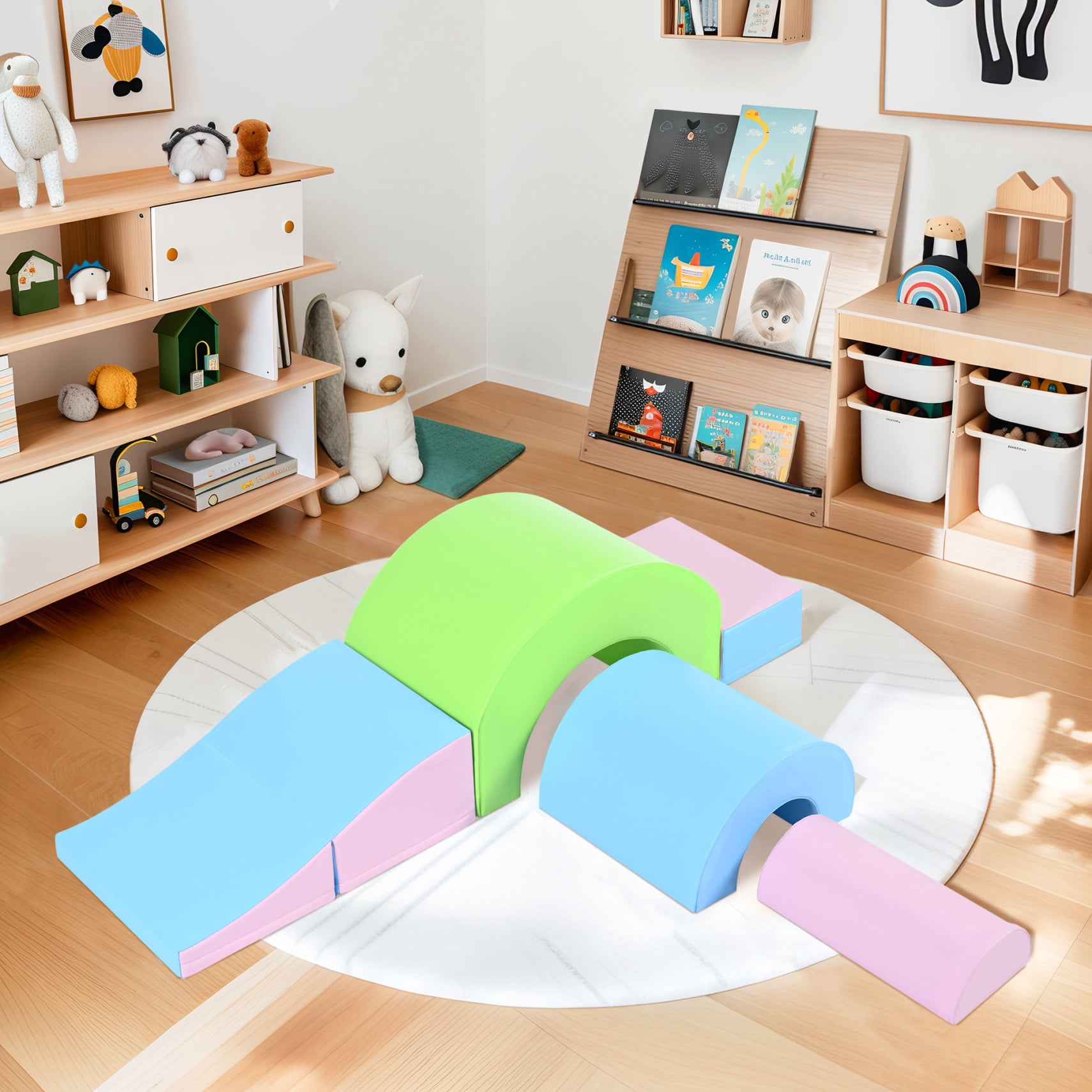 5-Piece Kids Soft Climbing Toys, Modern Toddlers Foam Climbing Blocks ...