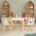 5 Piece Kids Table and Chair Set , Toddler Wood Table with 4 Chairs Set ...