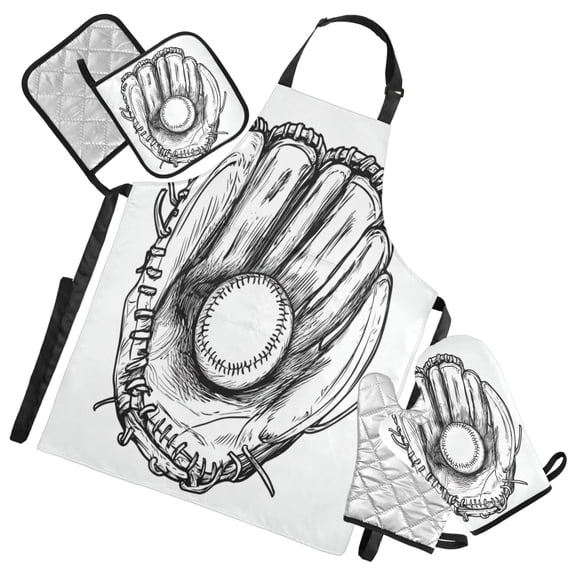 Bbq Apron And Glove Set