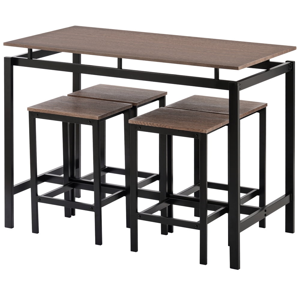 5-Piece Kitchen Counter Height Table Set Industrial Dining Table Set ...