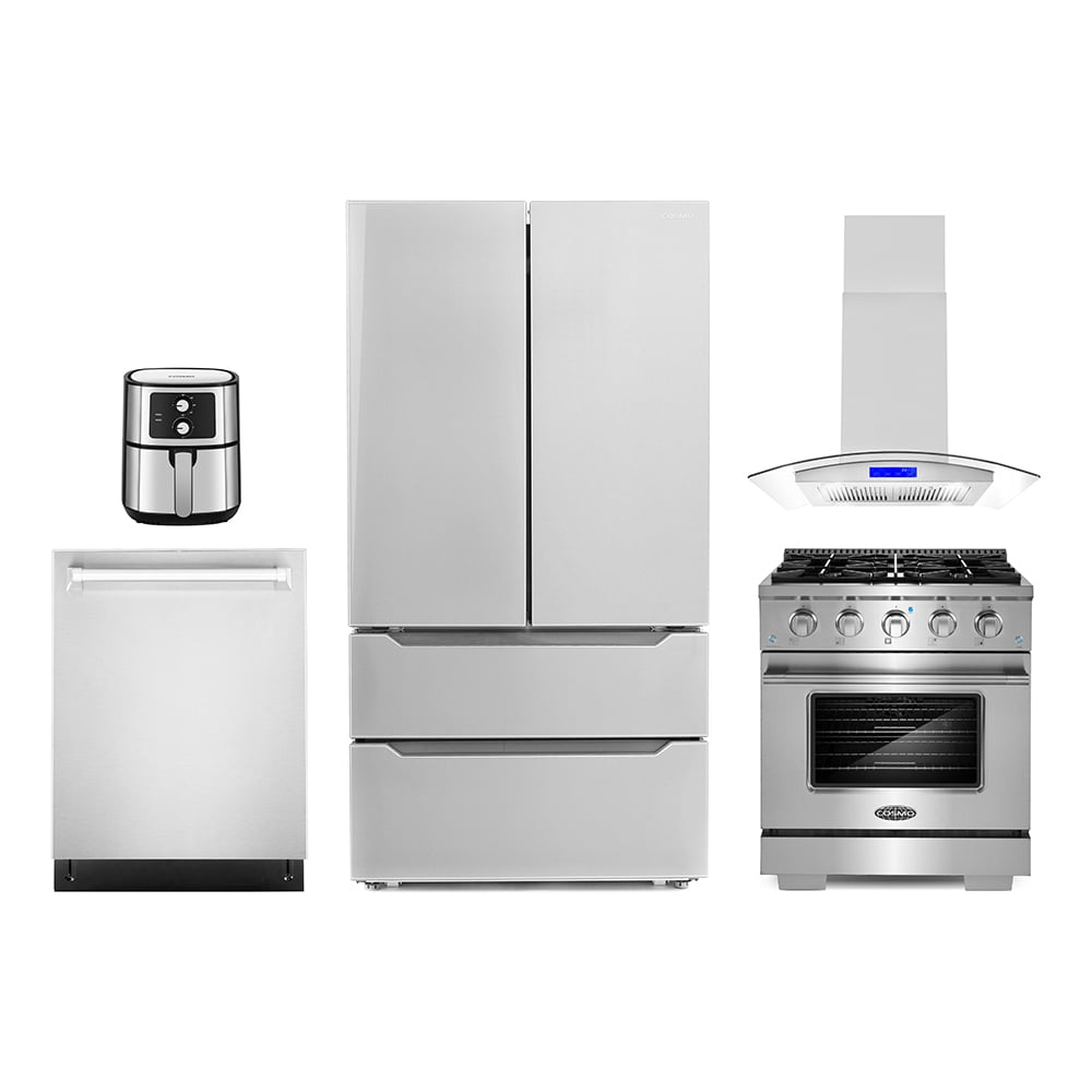 5 Piece Kitchen Package with 30" Freestanding Gas Range 30" Island ...
