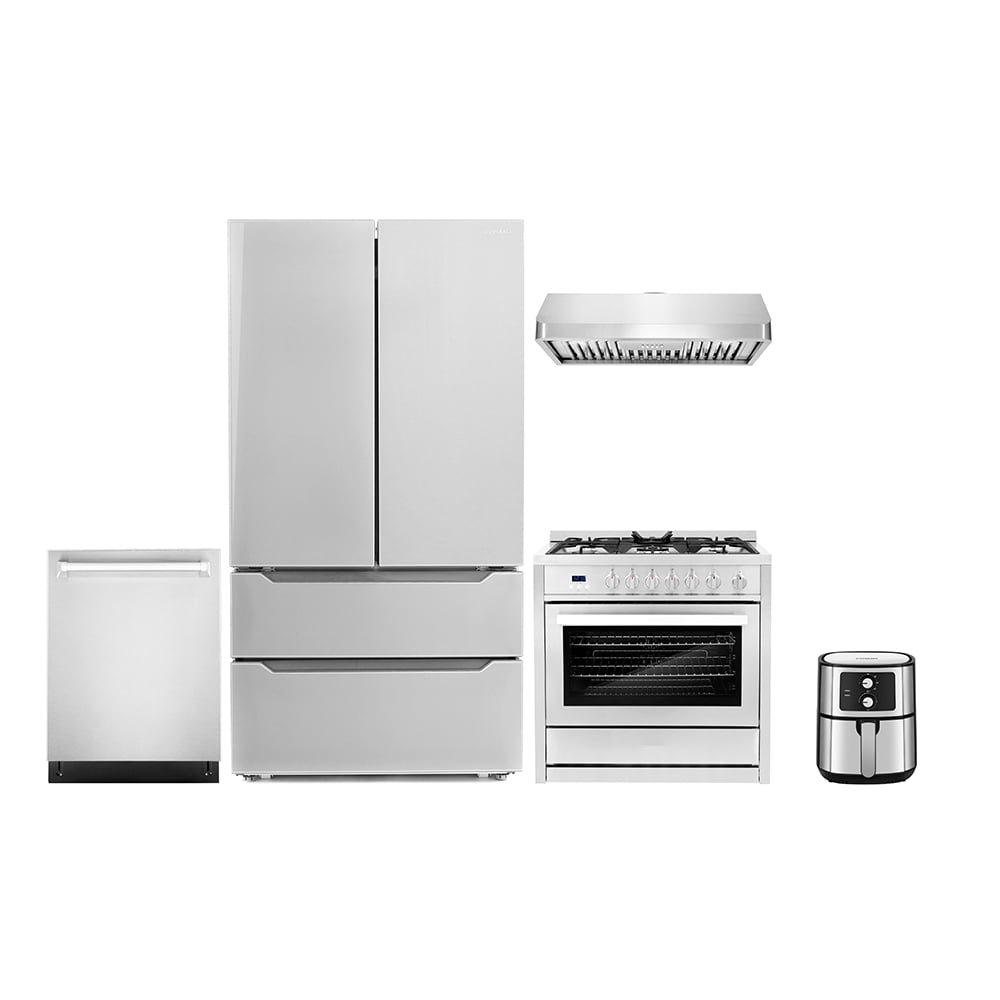 5 Piece Kitchen Package with 36" Freestanding Gas Range 36" Under ...