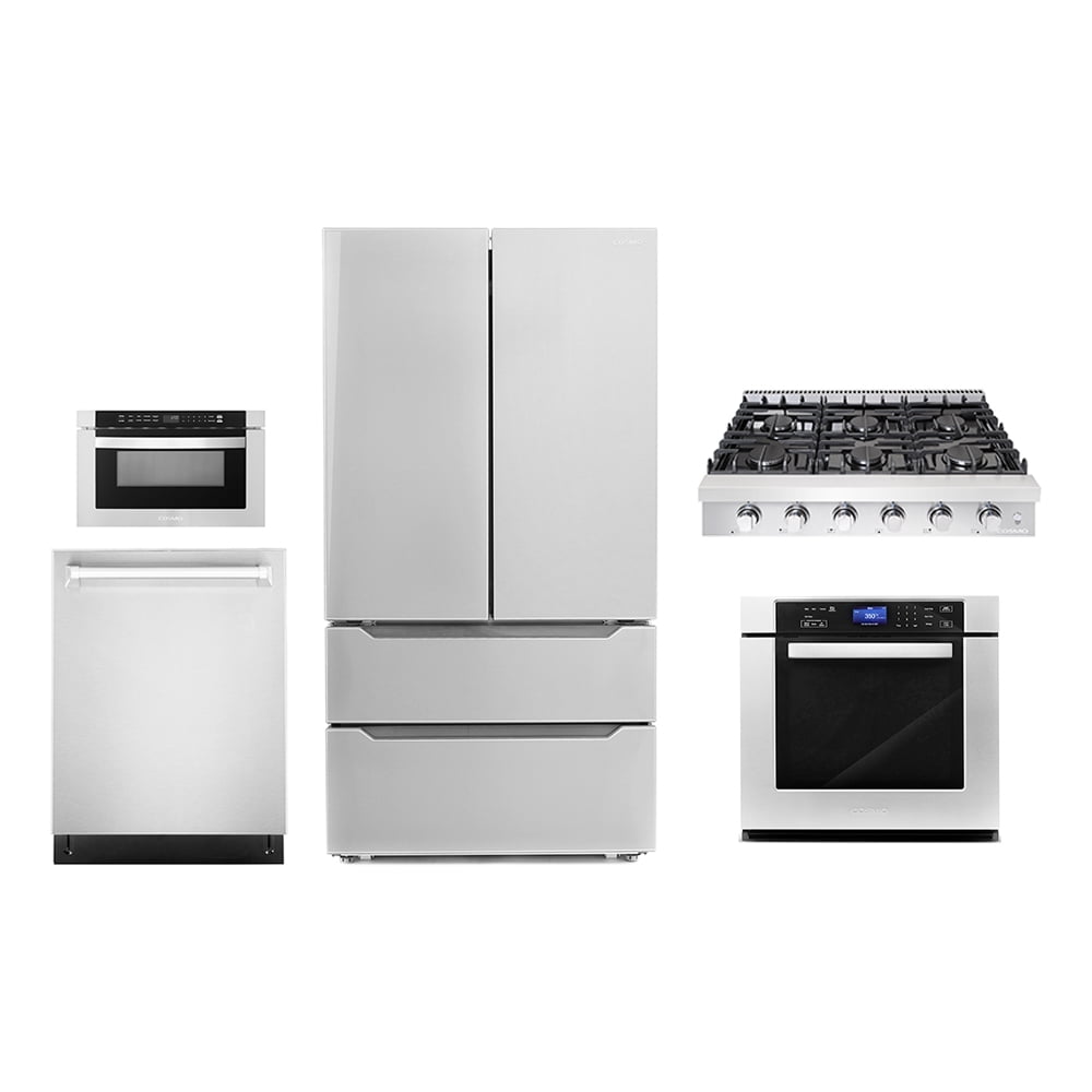 5 Piece Kitchen Package With 36" Slide-In Gas Cooktop 24" Built-in ...