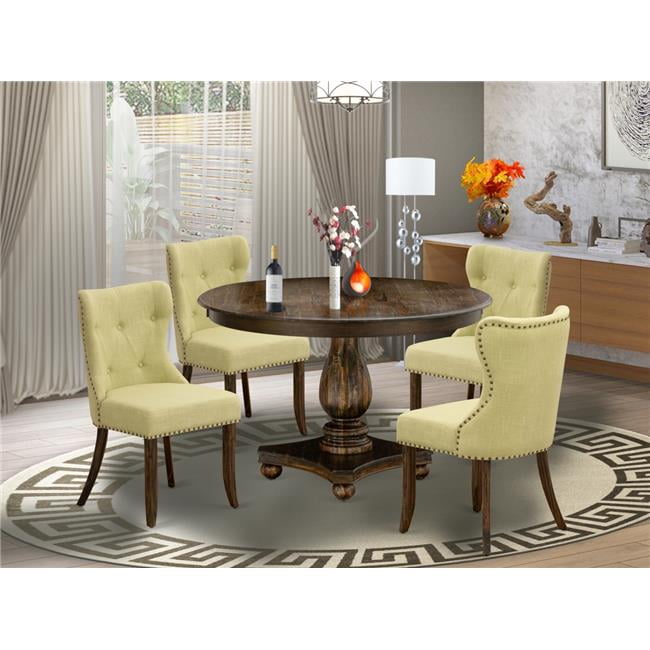 5 Piece Kitchen Table Set - Limelight & Distressed Jacobean - Walmart.com