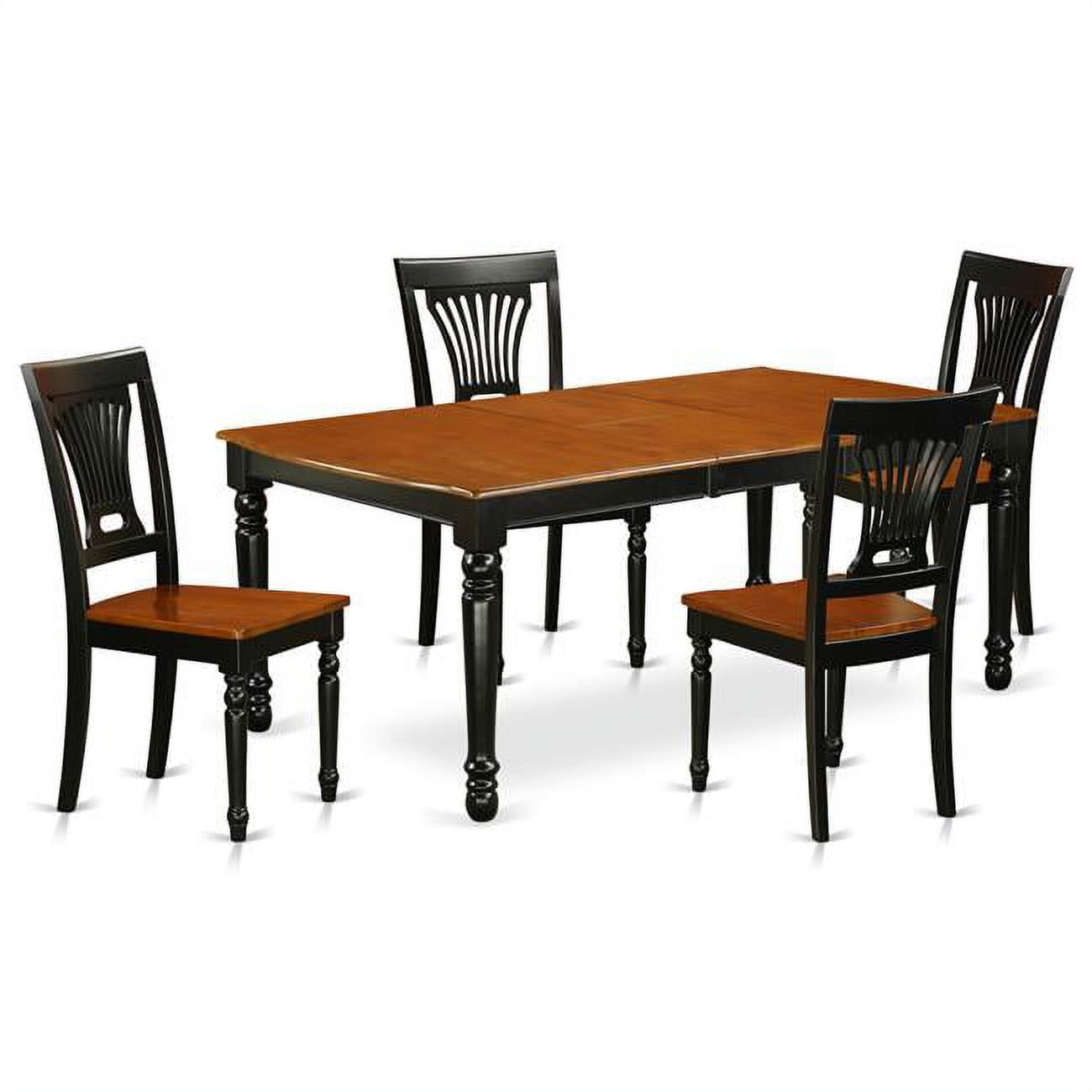 5 Piece Kitchen Tables & Chair set, Black & Cherry - Walmart.com