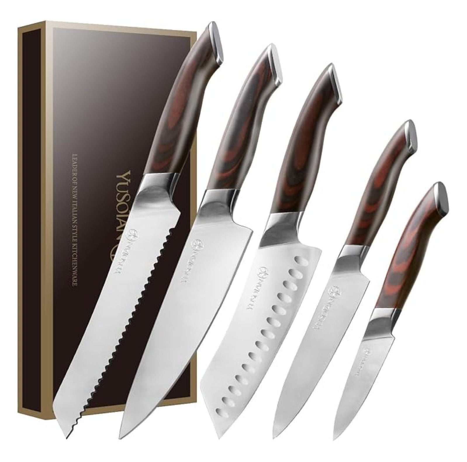 5-Piece Knife Set Professional Kitchen Knife Set Ultra Sharp High ...