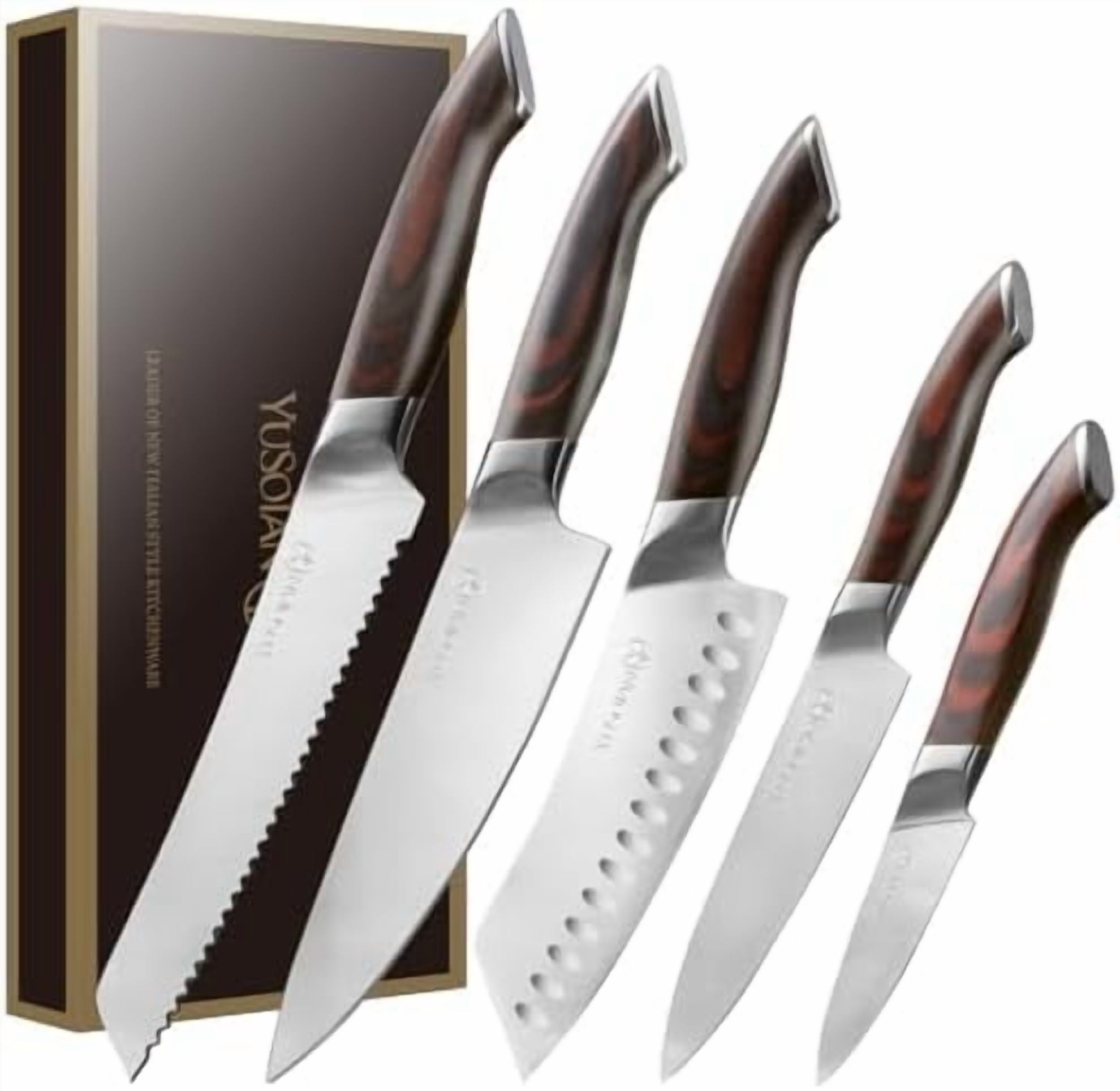 5-Piece Knife Set Professional Kitchen Knife Set Ultra Sharp High ...