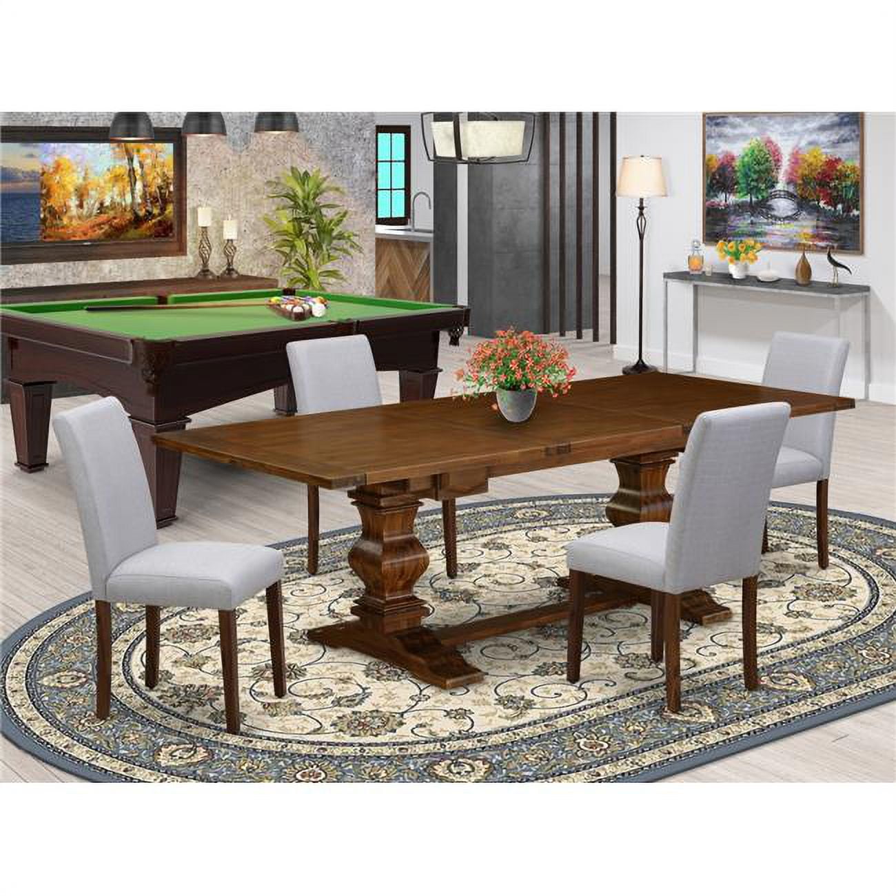 5 Piece Lassale Kitchen Furniture Set - Antique Walnut & Gray - Walmart.com