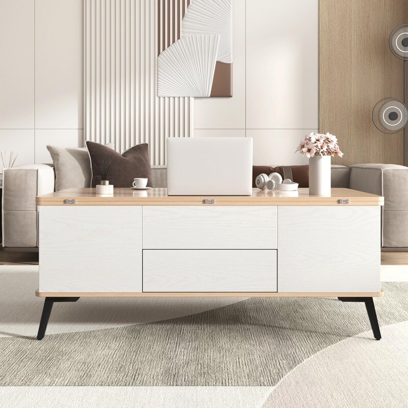 5-Piece Lift-Top Coffee Table Set: Convertible Dining Table with ...