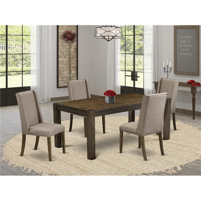 5 Piece Lismore Dinette Room Set - Distressed Jacobean - Walmart.com