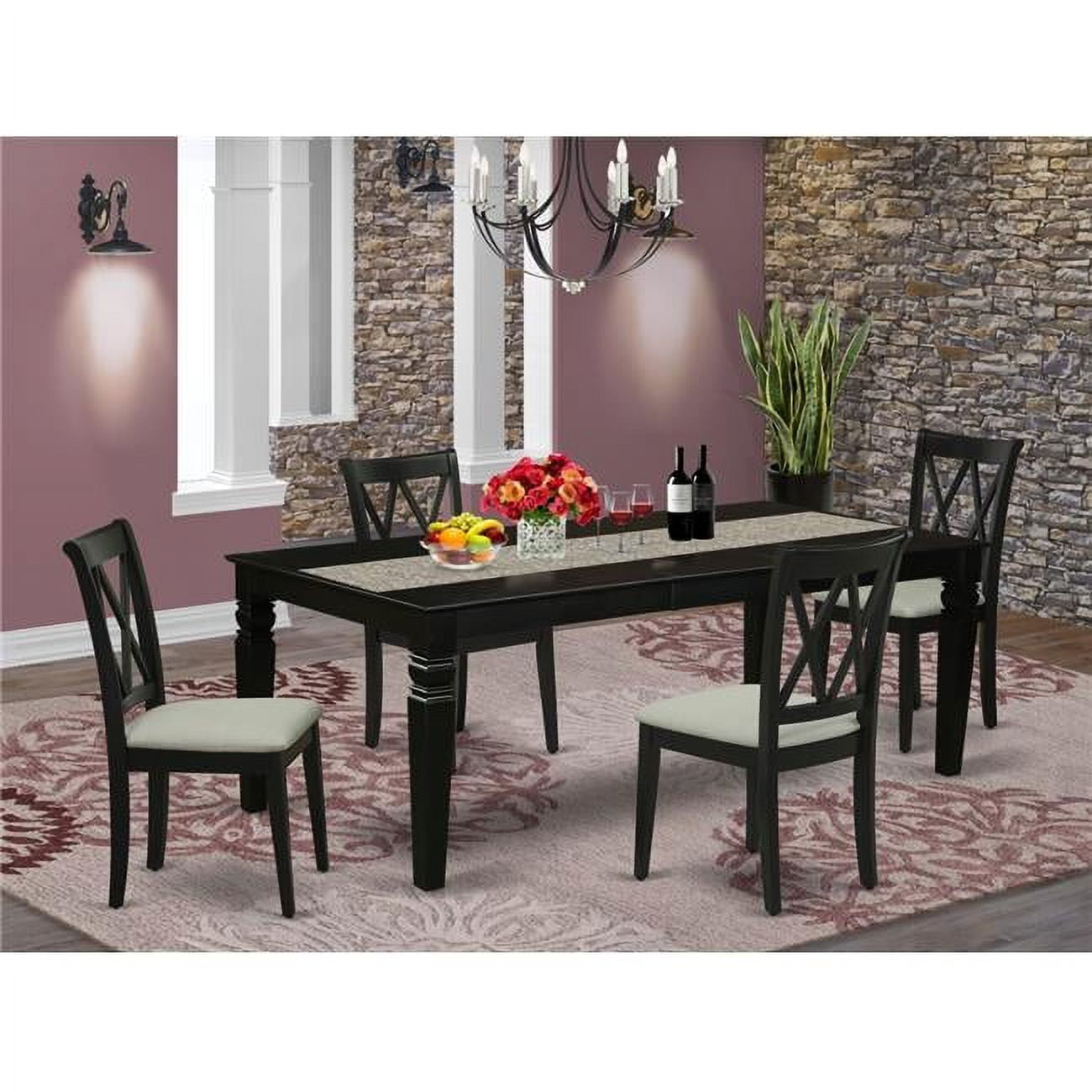 5 Piece Logan Dining Set - Black - Walmart.com