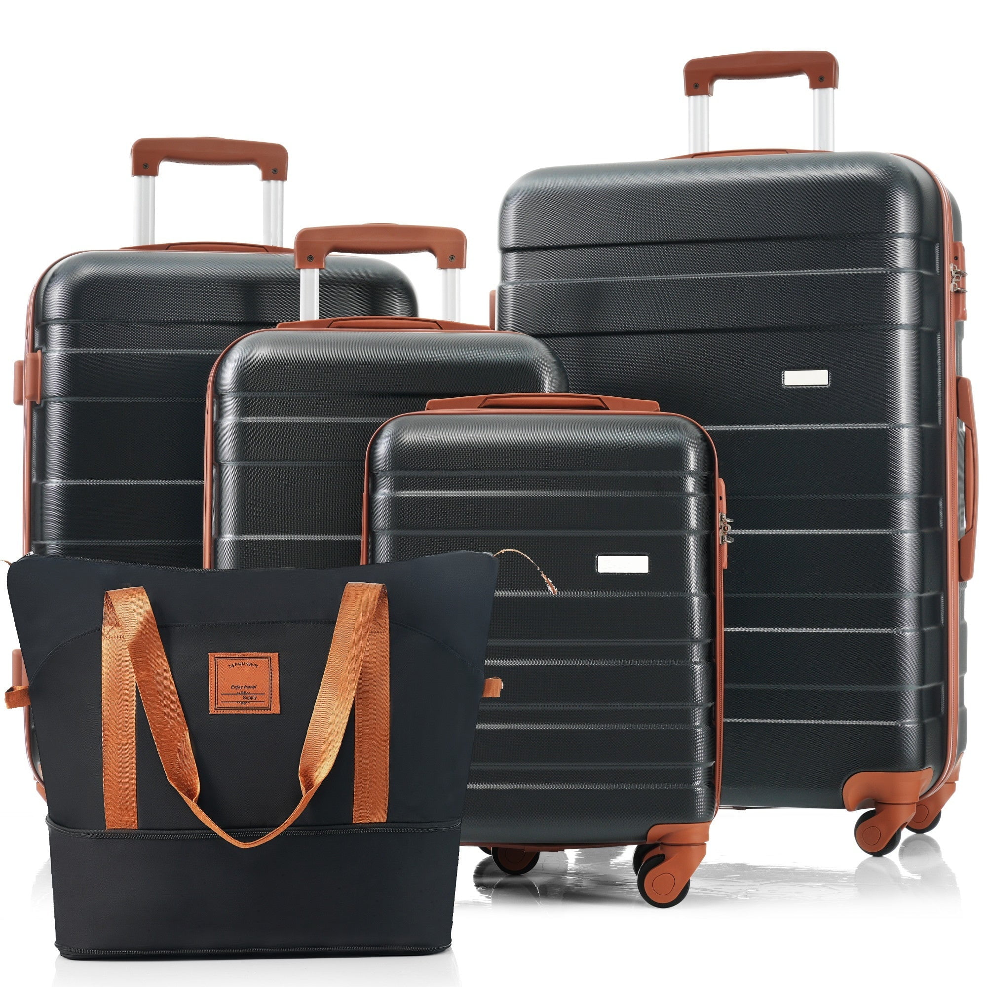 5-Piece Luggage Set with Expandable Travel Bag - Includes 16", 20", 24 ...