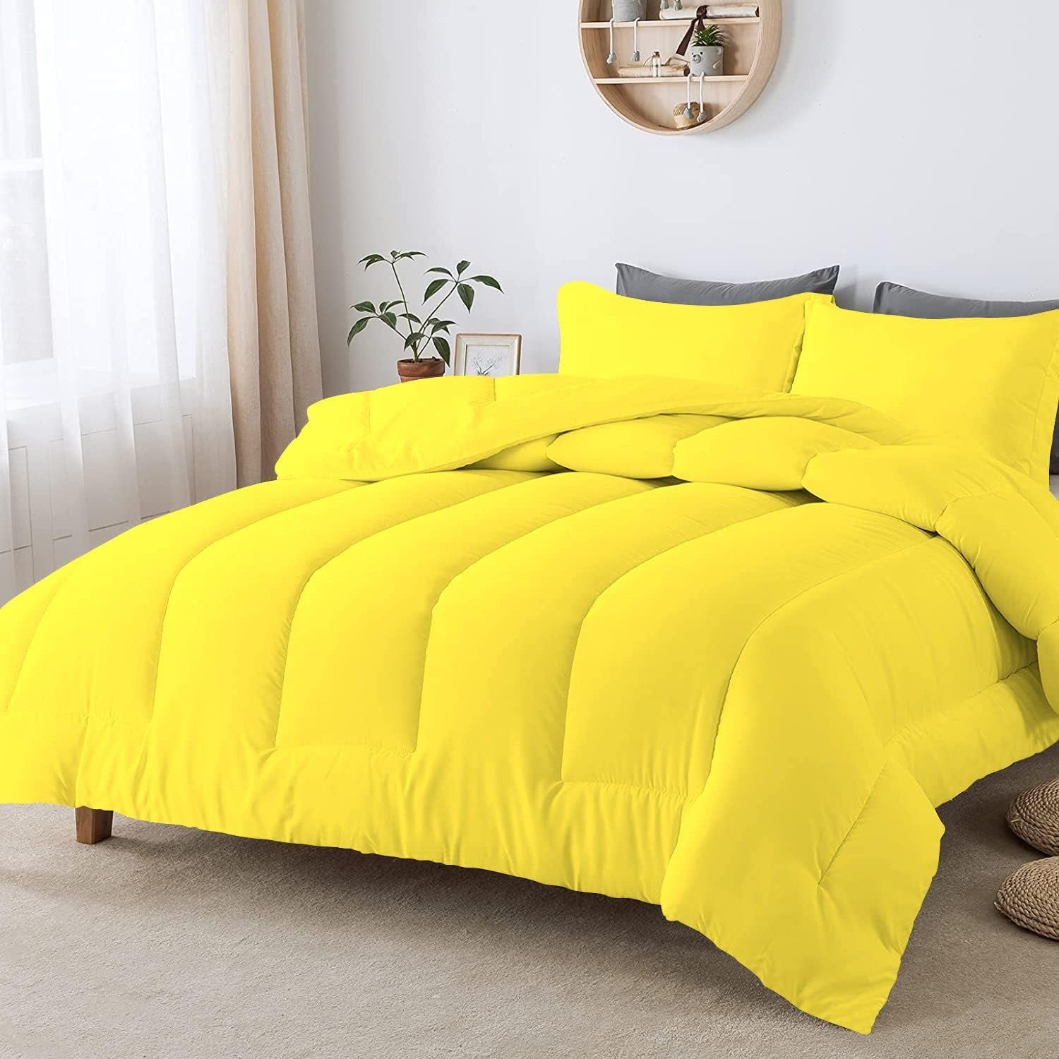 5 Piece Luxurious Straight Line Pattern Comforter All Season 800 ...