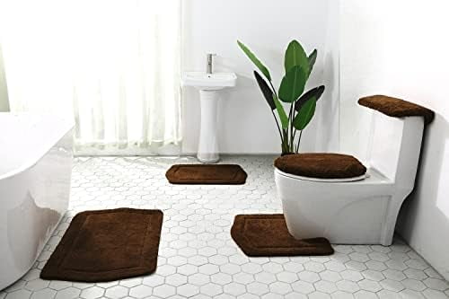 5-Piece Luxurious Ultrasoft Bath Rugs Set. Contains: Bath Mats, Tank ...