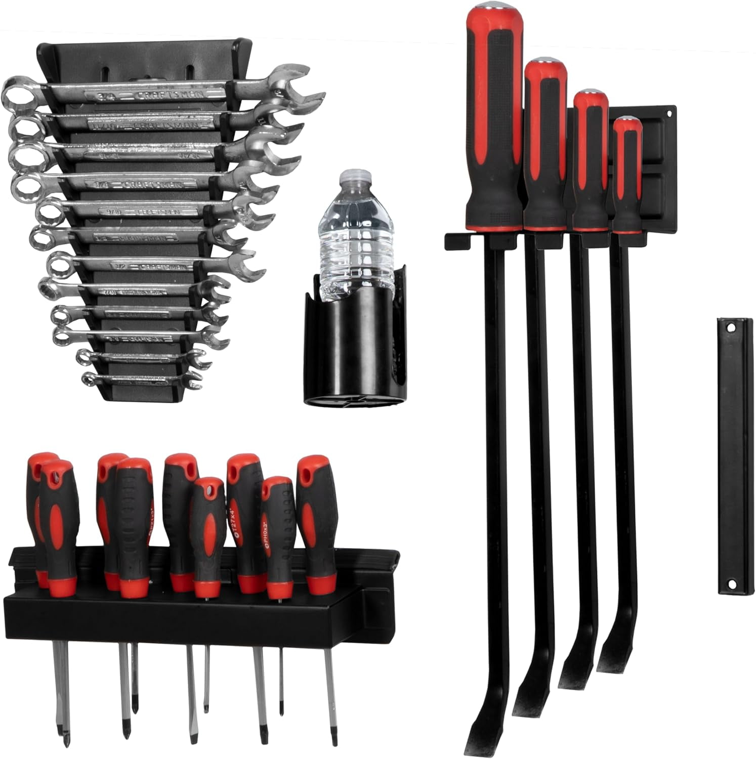 5 Piece Magnetic Tool Box Accessories - Metal Organizer Wall Mount for ...