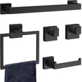 5-Piece Matte Black Bathroom Accessories Set, SUS304 Stainless Steel ...