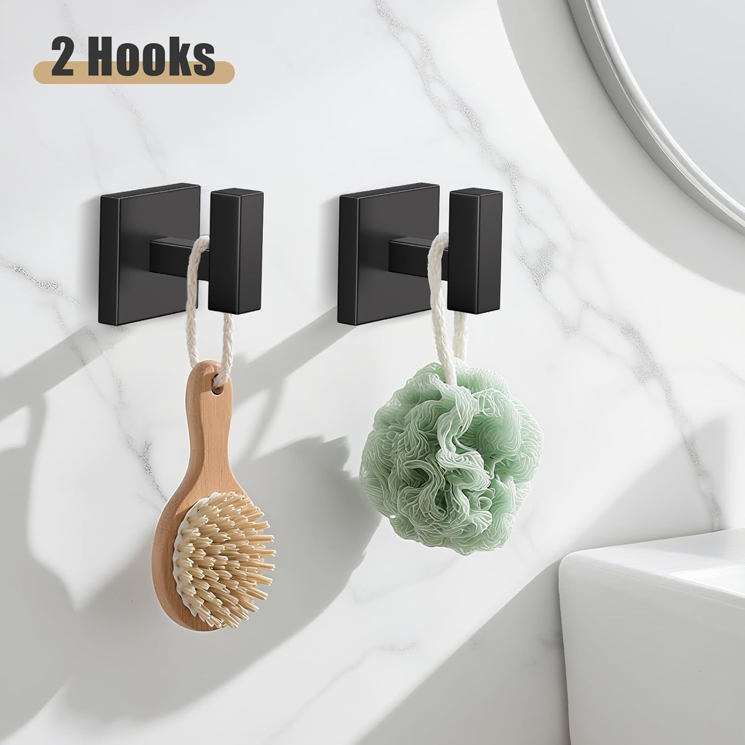 5-Piece Matte Black Bathroom Hardware Set with Towel Bar, Toilet Paper ...