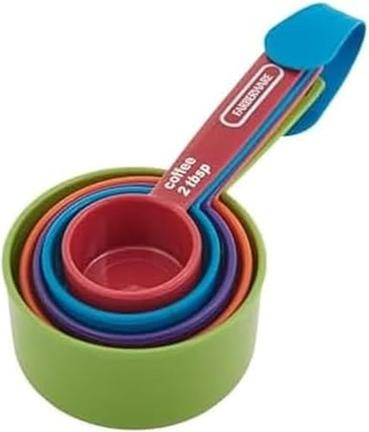 5-Piece Measuring Cup Set with Coffee Scoop, Durable Plastic Nesting ...