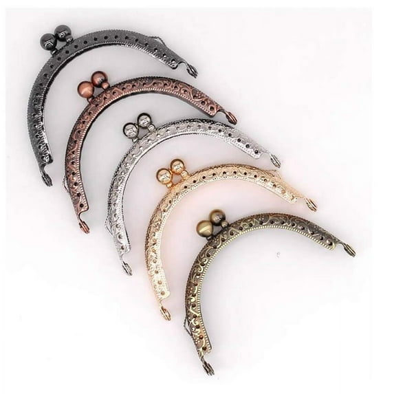 5-Piece Metal Wallet Frame Kiss Clasp Lock DIY Coin Bag Hand Sewing ...