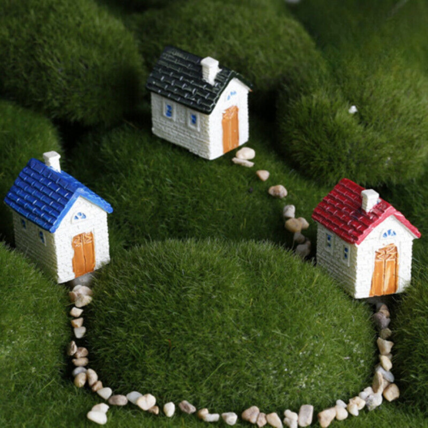 5 Piece Miniature Building Set HO OO Scale Chimney Houses Rural Hut ...