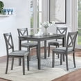 5 Piece Modern Dining Set, Wooden Dining Rectangular Table set for 4 ...