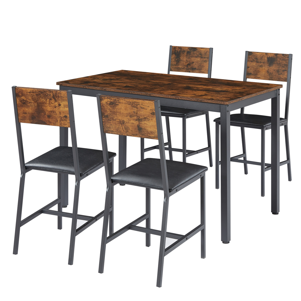 5 Piece Modern Dining Table Set, Kitchen Wood Rectangle Dining Table ...