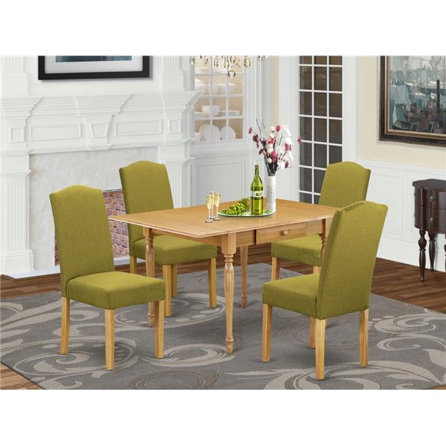 5 Piece Monza Dining Table Set - Oak & Light Pickle - Walmart.com