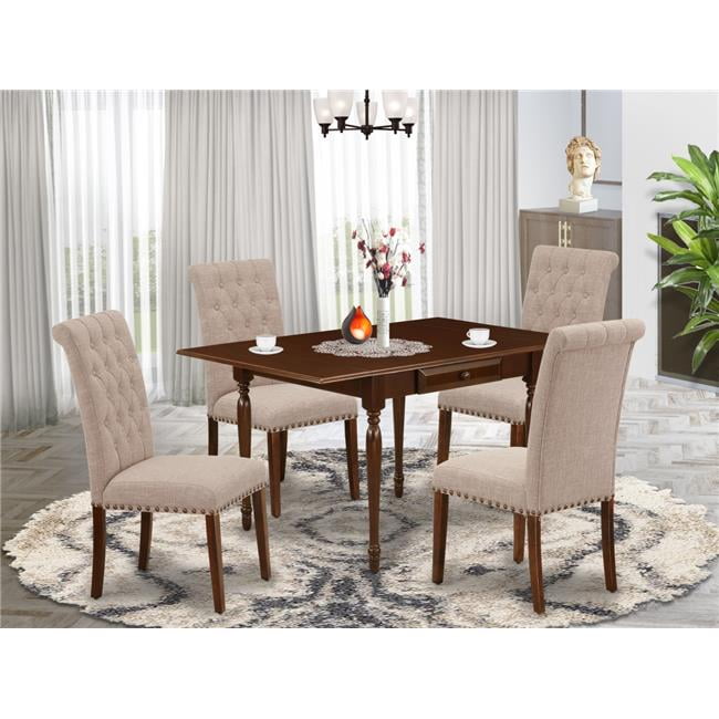 5 Piece Monza Kitchen Table Set - Mahogany & Light Fawn - Walmart.com
