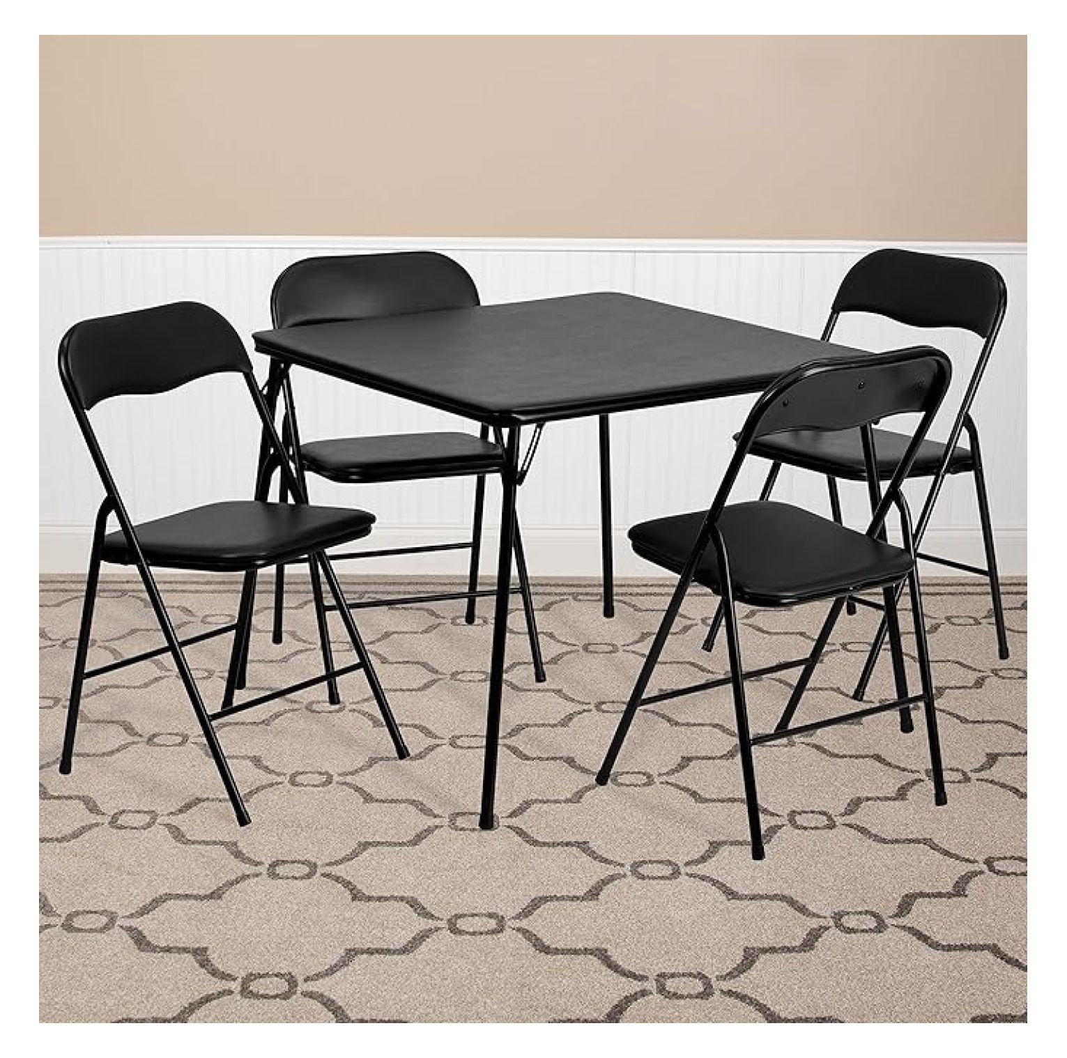5-Piece Multipurpose Folding Card Table and Chairs Set for 4 Players ...
