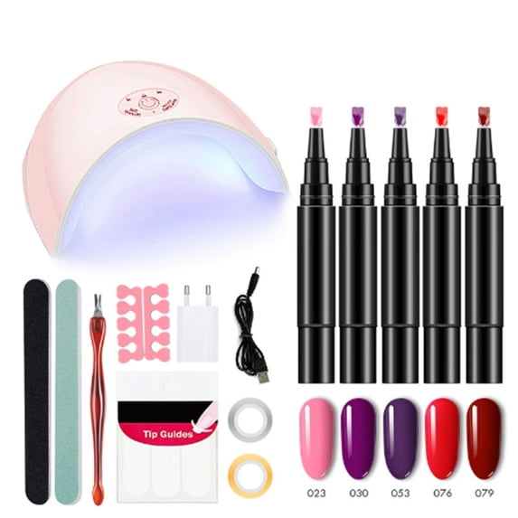 5-Piece Nail Gel Pen & Manicure Tool Set, Complete Kit for At-Home Nail ...
