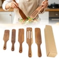 5-Piece Natural Wood Spatula Set, Non-Stick Kitchen Utensils for ...