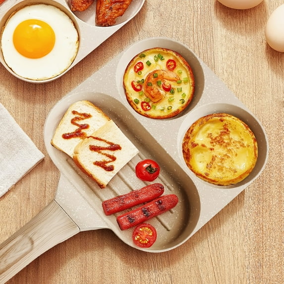 5-Piece Non-Stick Cookware Set (Beige) - Includes Egg Frying Pan ...