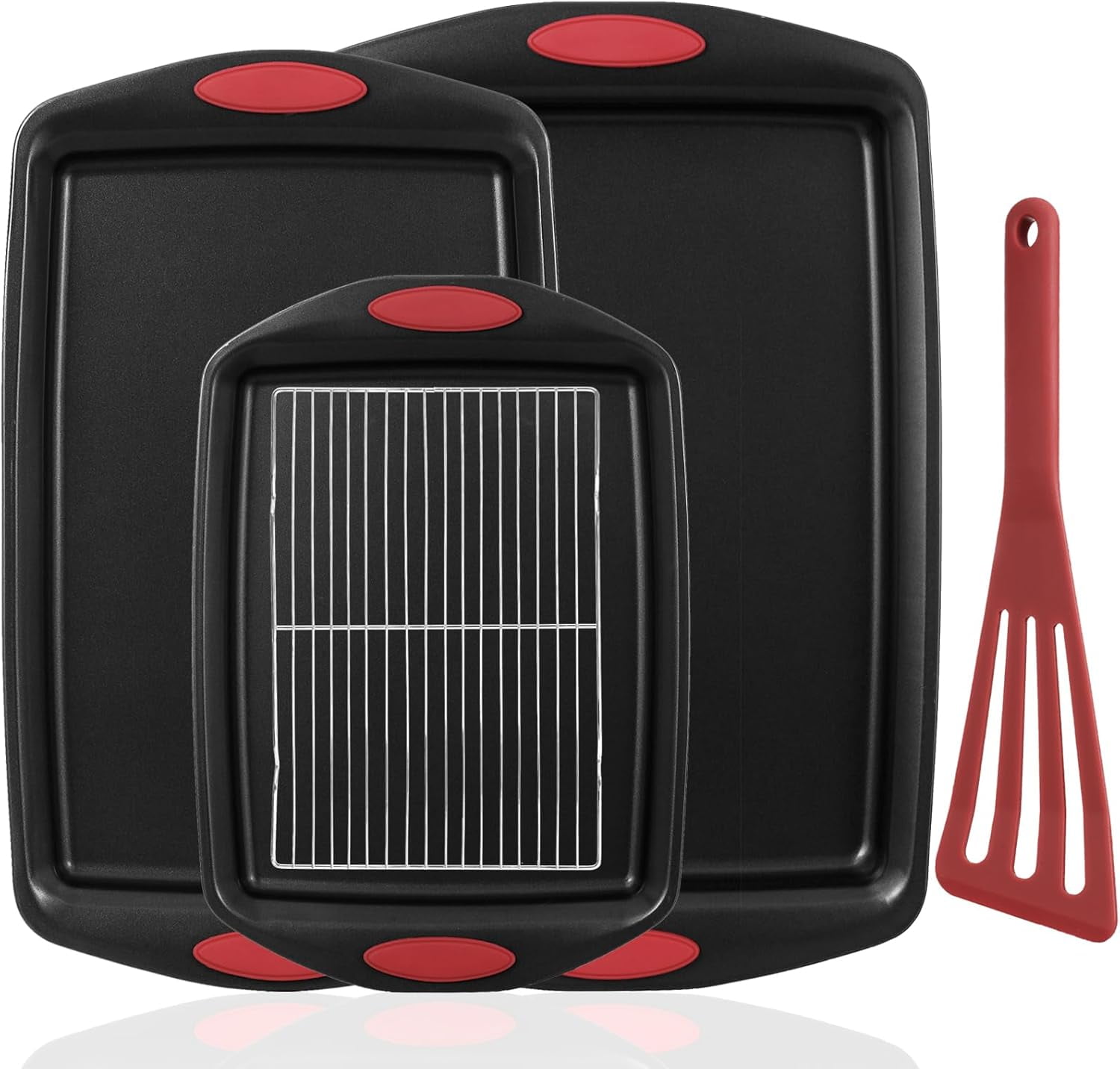 5-Piece Nonstick Baking Pans Set - Premium Carbon Steel Bakeware with ...
