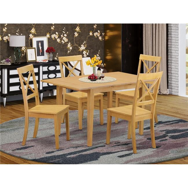 5 Piece Norfolk Dining Table Set - Oak - Walmart.com
