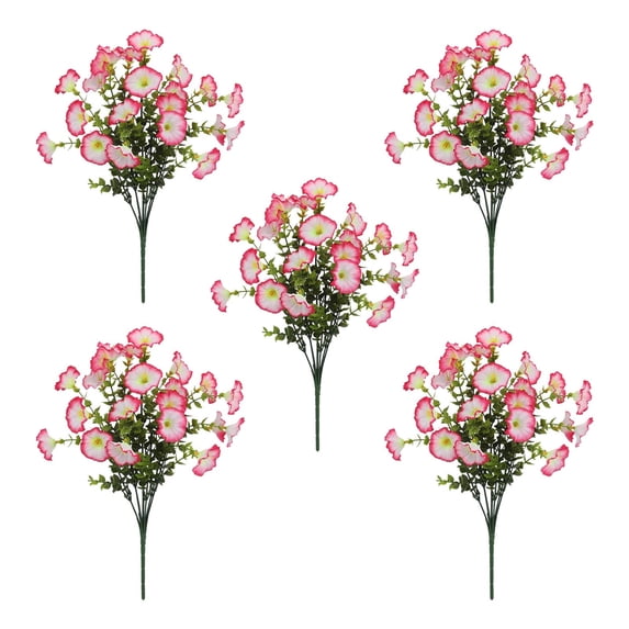 5-Piece Outdoor Artificial Flowers - Realistic Morning Glory Set for ...