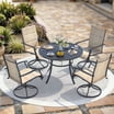 ELPOSUN 7 Piece Outdoor Patio Dining Set Swivel High Back Textilene ...