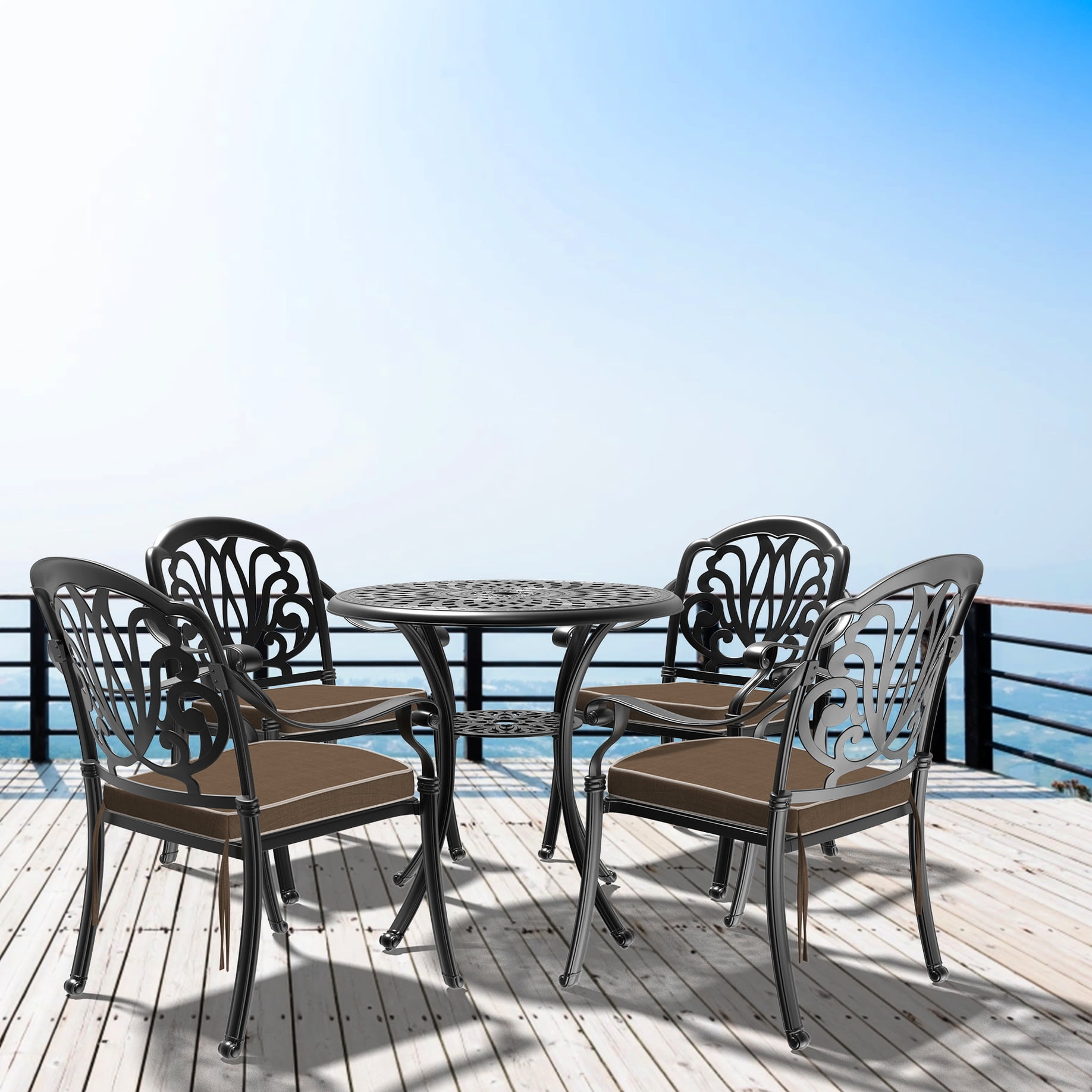 5-Piece Outdoor Furniture | Rust-Resistant Aluminum & Open-Cell Foam ...