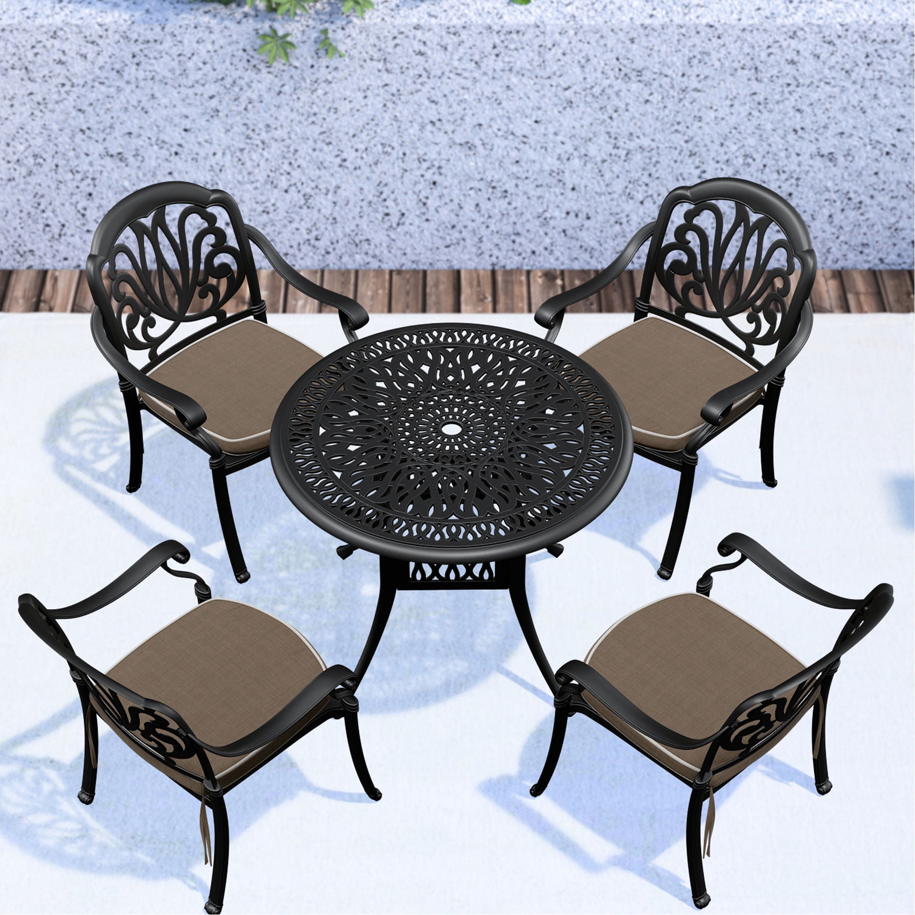 5-Piece Outdoor Furniture with Cushions | Comfortable Seating Height ...
