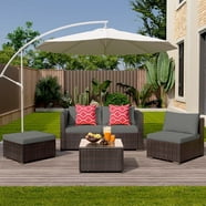 Alpha Joy Wicker Patio Furniture Conversation Set Boho Style Outdoor ...