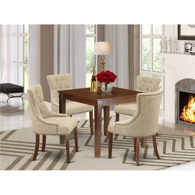 5 Piece Oxford Dining Set - Mahogany & Doeskin - Walmart.com