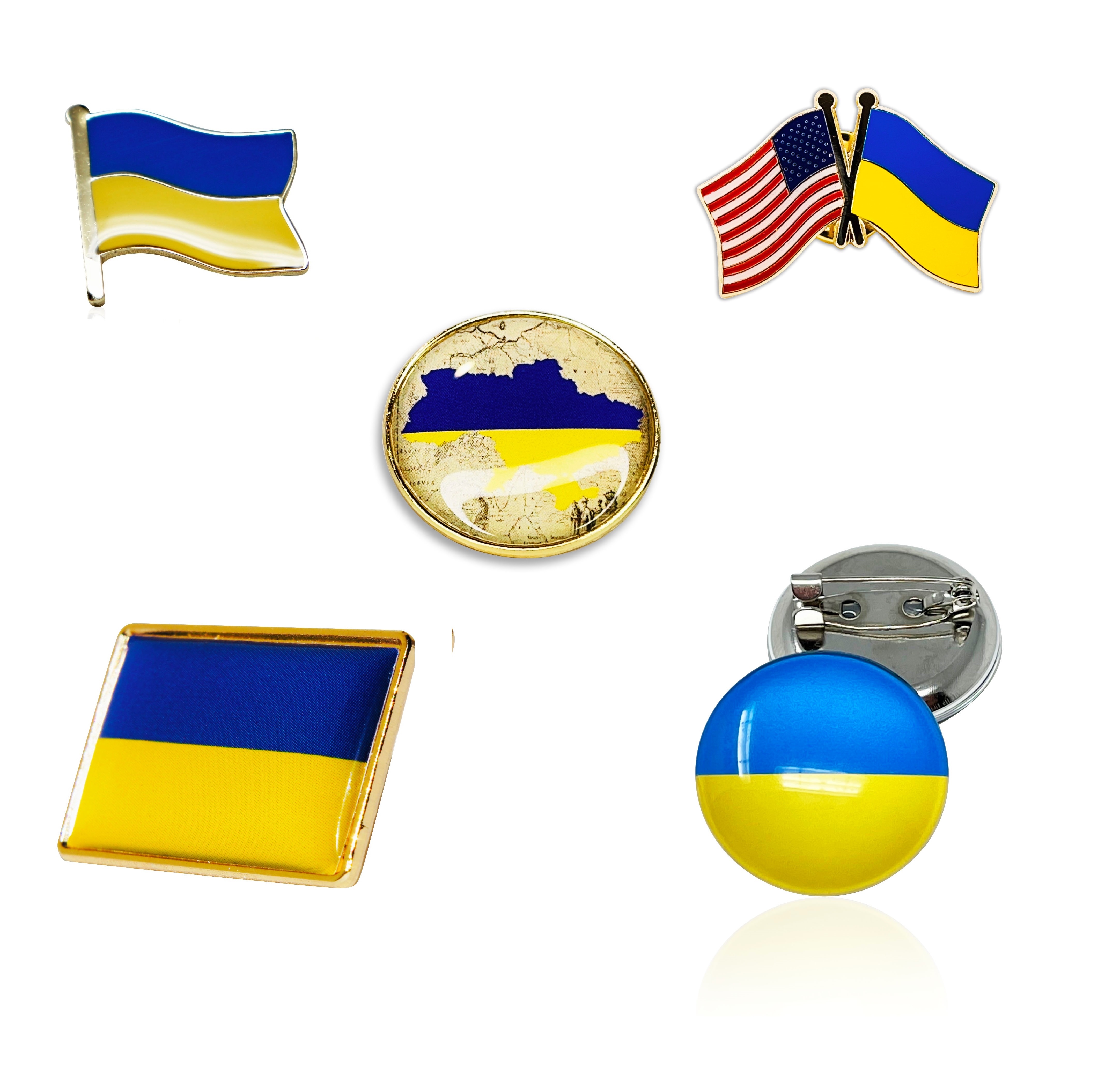Ukraine & USA Cross Friendship Flag Pin, Waving Flag, Map of Ukraine ...