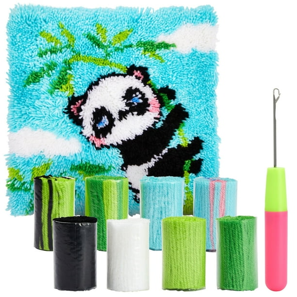 5-Piece Panda Latch Rug Hooking Kits for Adults Kids Beginners, DIY ...