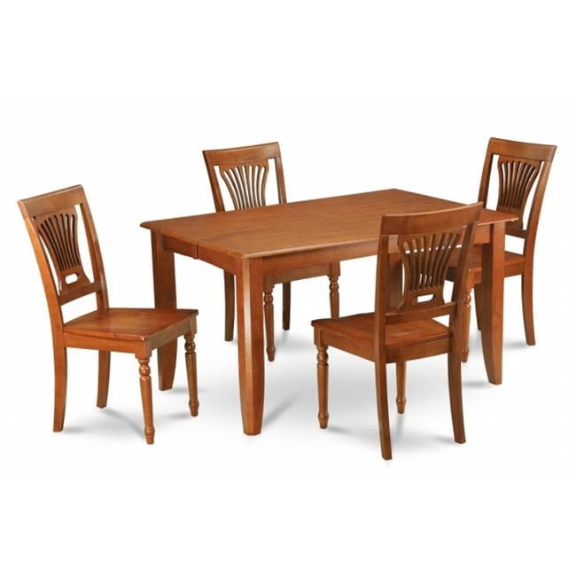 5-Piece Parfait Square Table with 18 in. Butterfly Leaf & 4 Faux ...