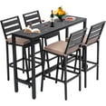 5 Piece Patio Bar Dining Set,Outdoor 55" Durable Bar Height Table ...