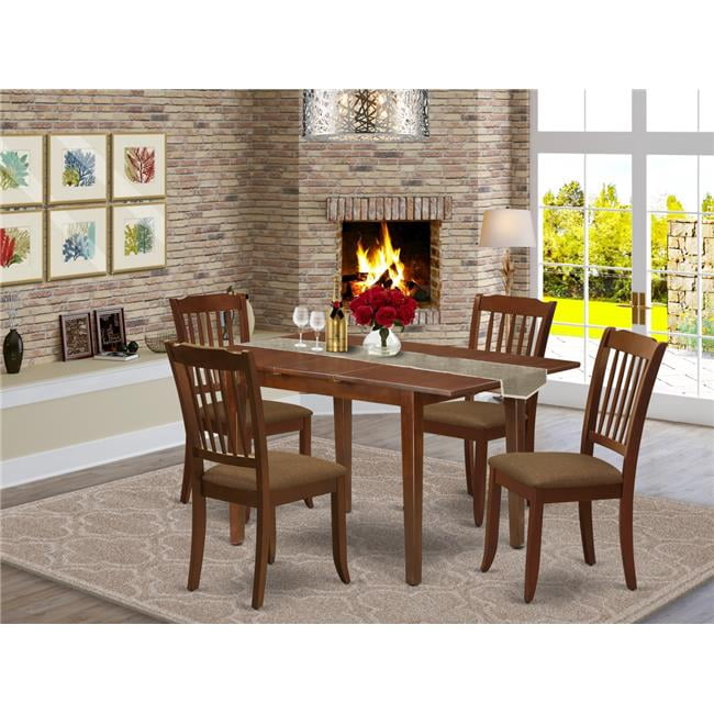 5 Piece Picasso Dining Set - Mahogany - Walmart.com