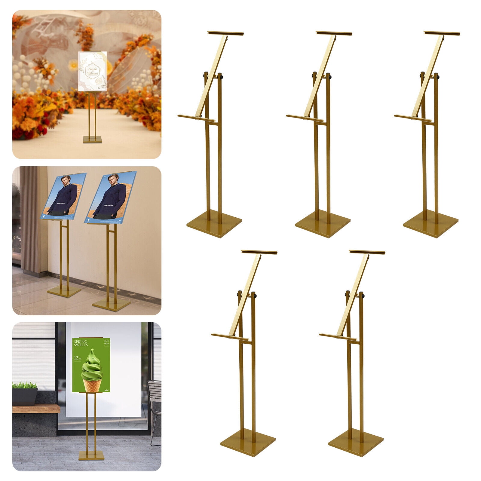 5-Piece Poster Frame Floor Standing Poster Display Frame Sign Stand ...